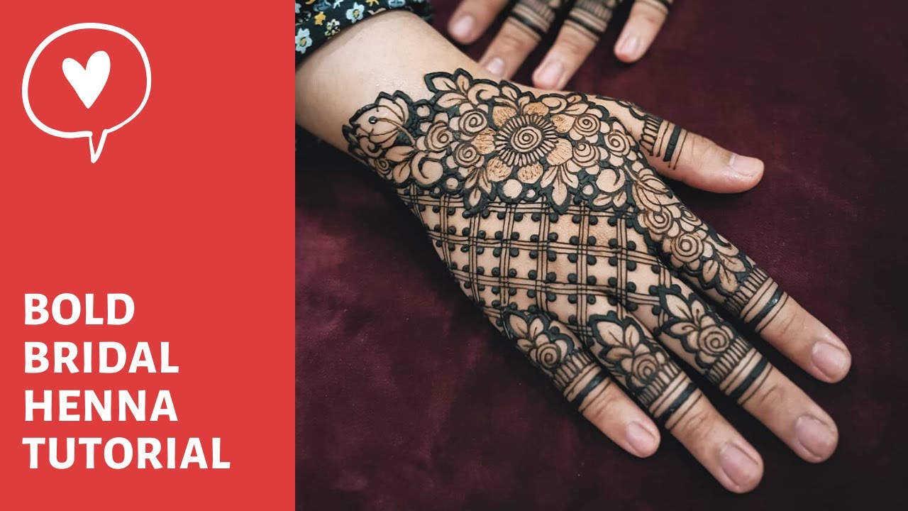 BRIDAL HENNA GUIDE: INVERSE FLORAL STRIP WITH LACES - YouTube