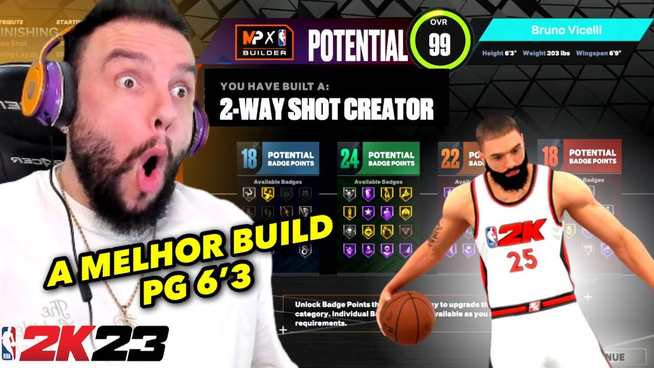 NBA 2K23 CRIEI A MELHOR BUILD PRA PG 6'3 E CRIAÇÃO DE ARREMESSO NO GAME ...