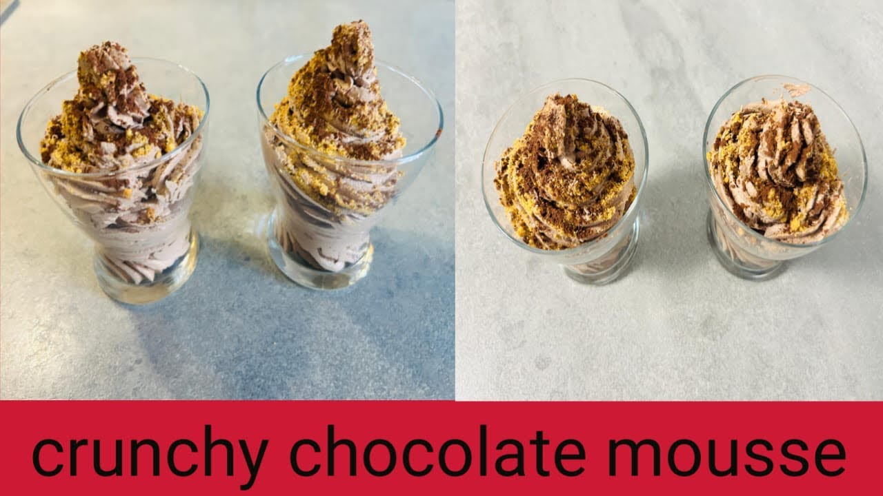 5 minutes dessert recipe |crunchy chocolate mousse |chocolate mousse ...