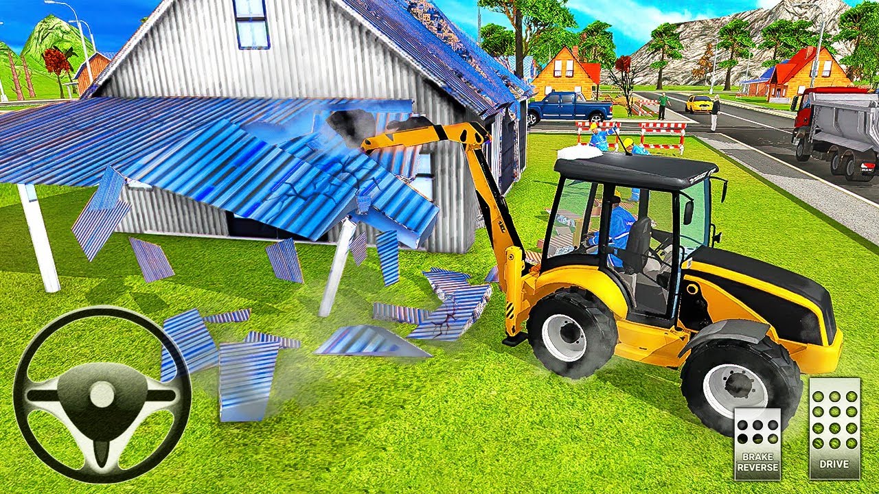 Bucket Excavator Demolishing Old House - Heavy Excavator Sim 2021 ...