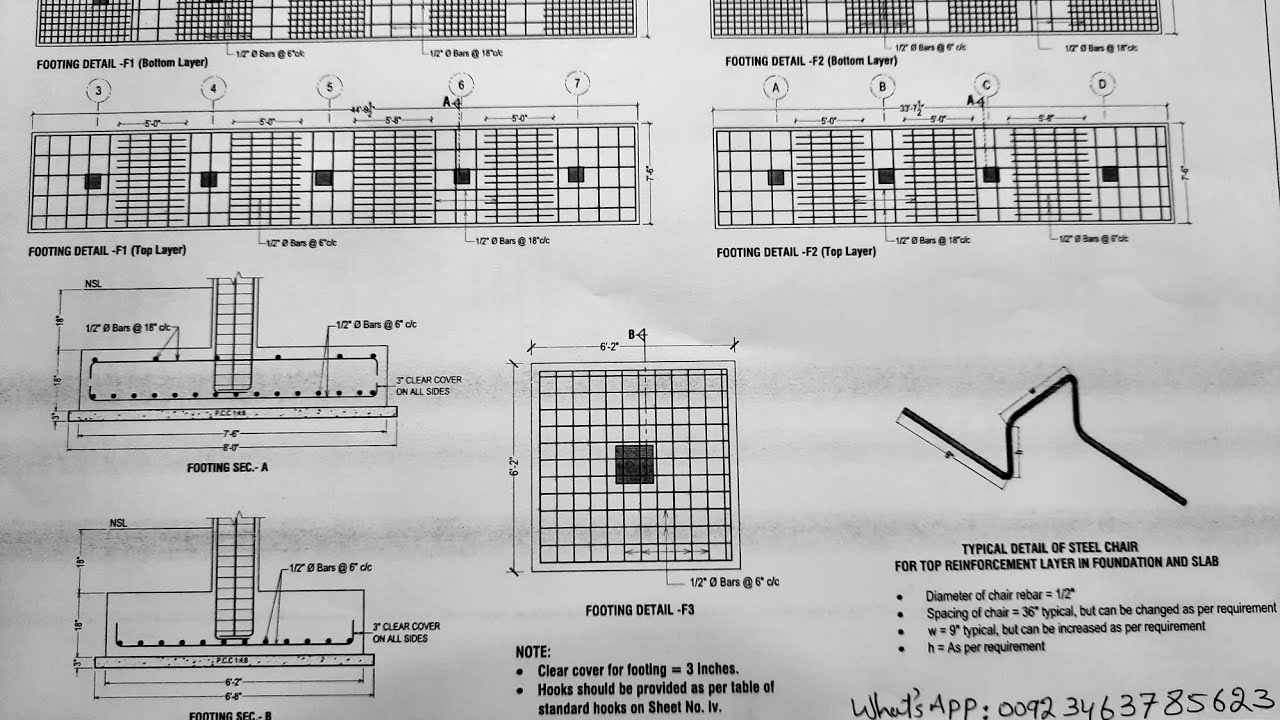 Footing Design for 5 Storey Building | Footing and Column Drawing - YouTube