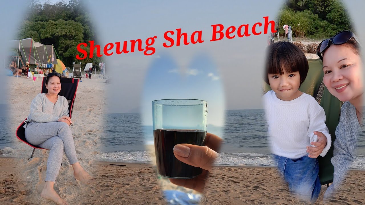 Relaxing time with my cousin & family@Sheung Sha Beach... - YouTube