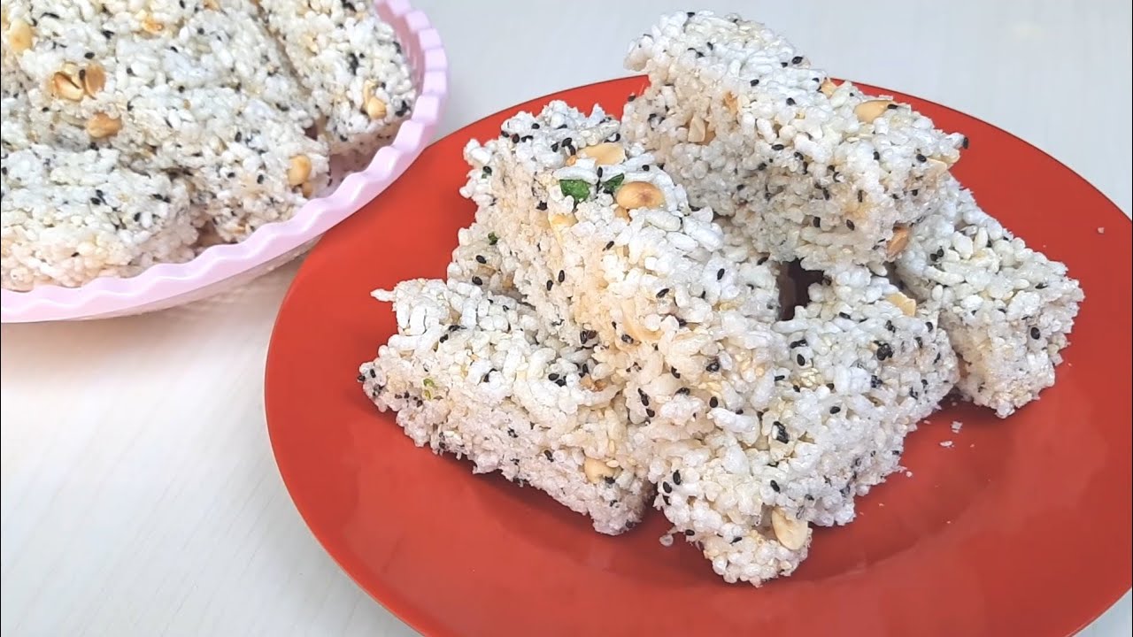 នំបាយបំពងស្រួយឆ្ងាញ់ | Crunchy Rice Candy - YouTube
