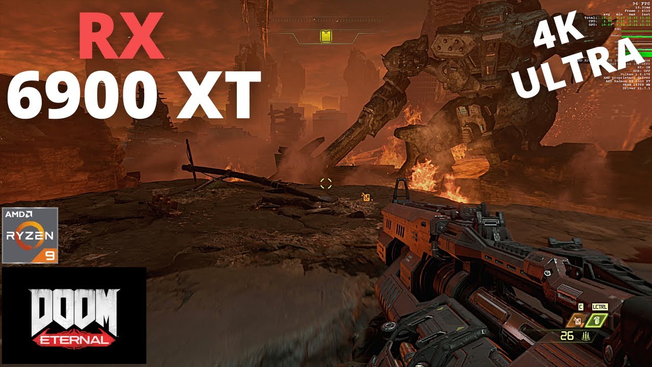 Doom Eternal: RX 6900 XT + Ryzen 9 5950X | 4K | Ultra Settings - YouTube