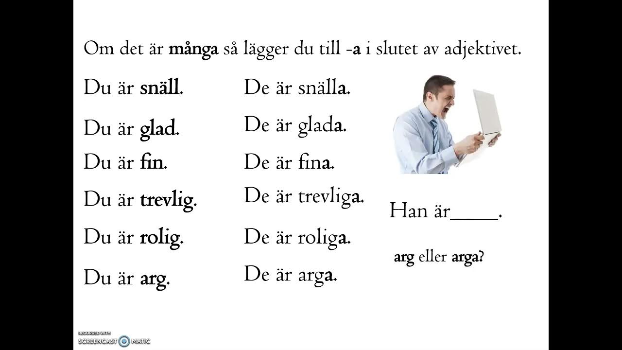 sfigunilla SFI ADJEKTIV böjningar - YouTube