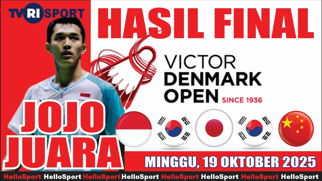 JOJO JUARA.!!! VICTOR DENMARK OPEN 25 || HASIL LENGKAP FINAL MINGGU 19 ...