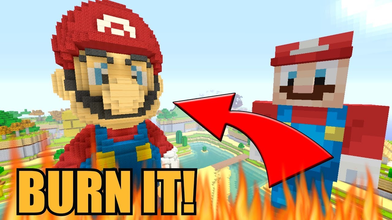 Minecraft Switch - IS THAT SUPER MARIO?! BURN HIM! [Scary Minigame] [1 ...