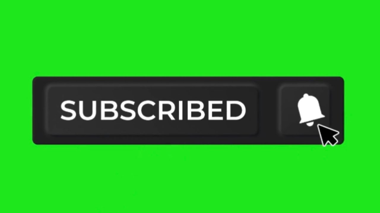 YouTube like subscribe bell icon buttons green screen 4k No Watermark ...