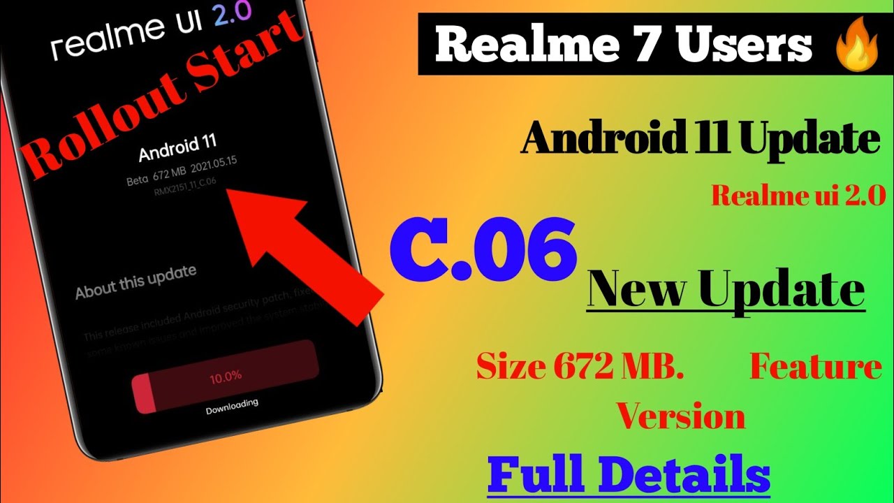 😊Realme 7 C.06 New Update Rollout Start | Realme 7 Android 11 Update ...