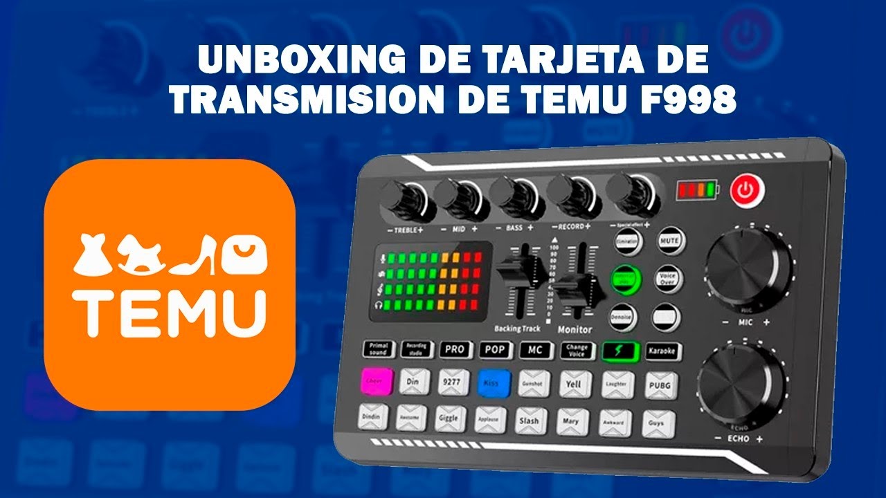 TARJETA DE SONIDO F998 DE TEMU PARA TRANSMISION - YouTube
