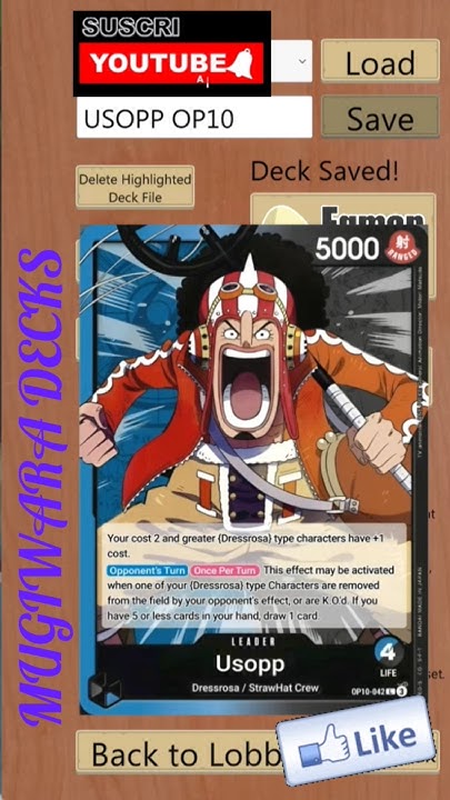 DECK USOOP OP10 EL DECK ECONÓMICO DE OP10#onepiece #tcgonepiece #tcg #onepiecetcg # ...