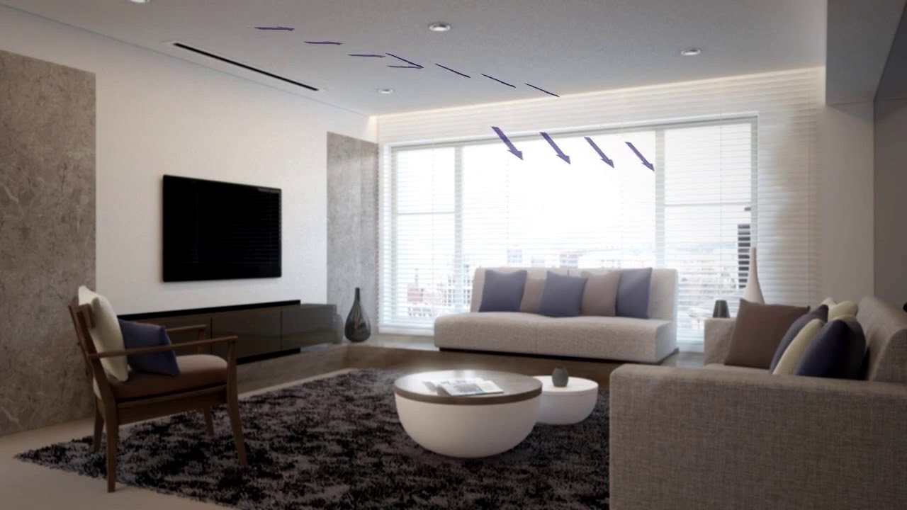 Ducted Air Conditioner in a Lounge Animation - YouTube