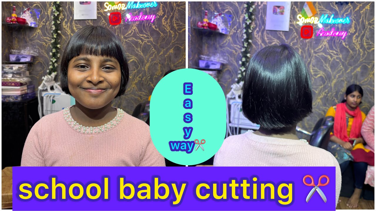 10 years baby haicut//school baby jaircut//cute baby //easy way tutorial #shortsfeed #hairstyle ...