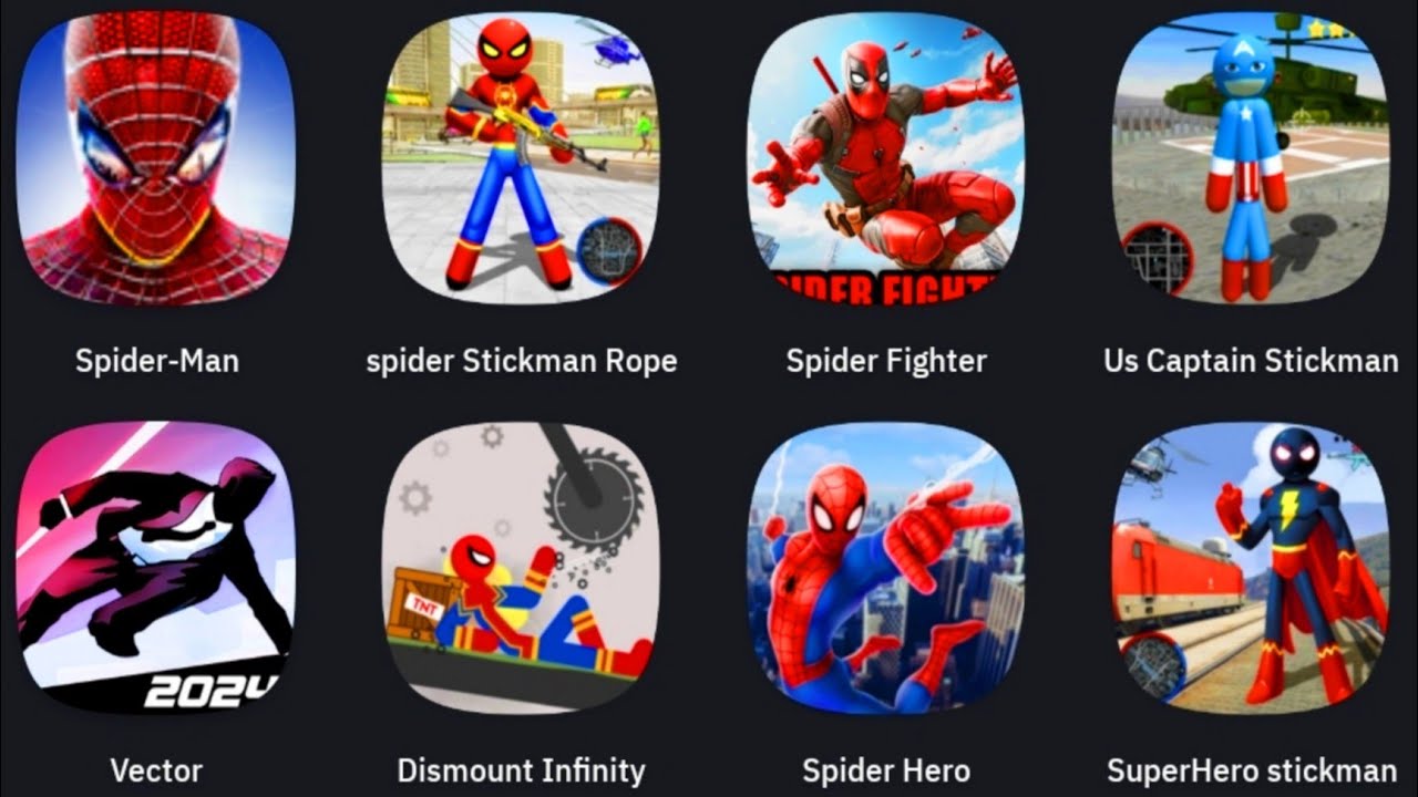 The Amazing Spider-Man 1, Spider Stickman Rope, Spider Fighter ...