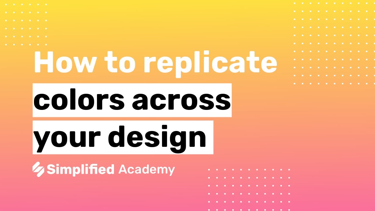 How to replicate colors across your design - YouTube