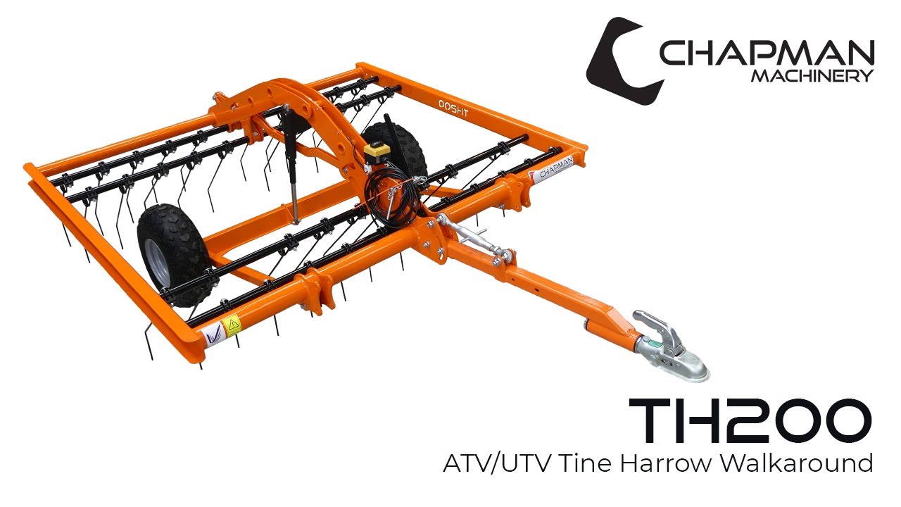 TH200 ATV Trailed Tine Harrow Walk around - Chapman Machinery Ltd - YouTube