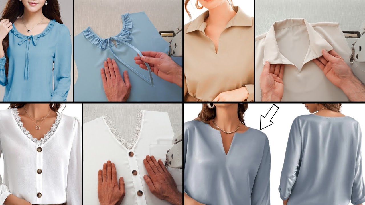 [ 4 ] Amazing Ways to design different necks for your outfits 💯 sewing ...