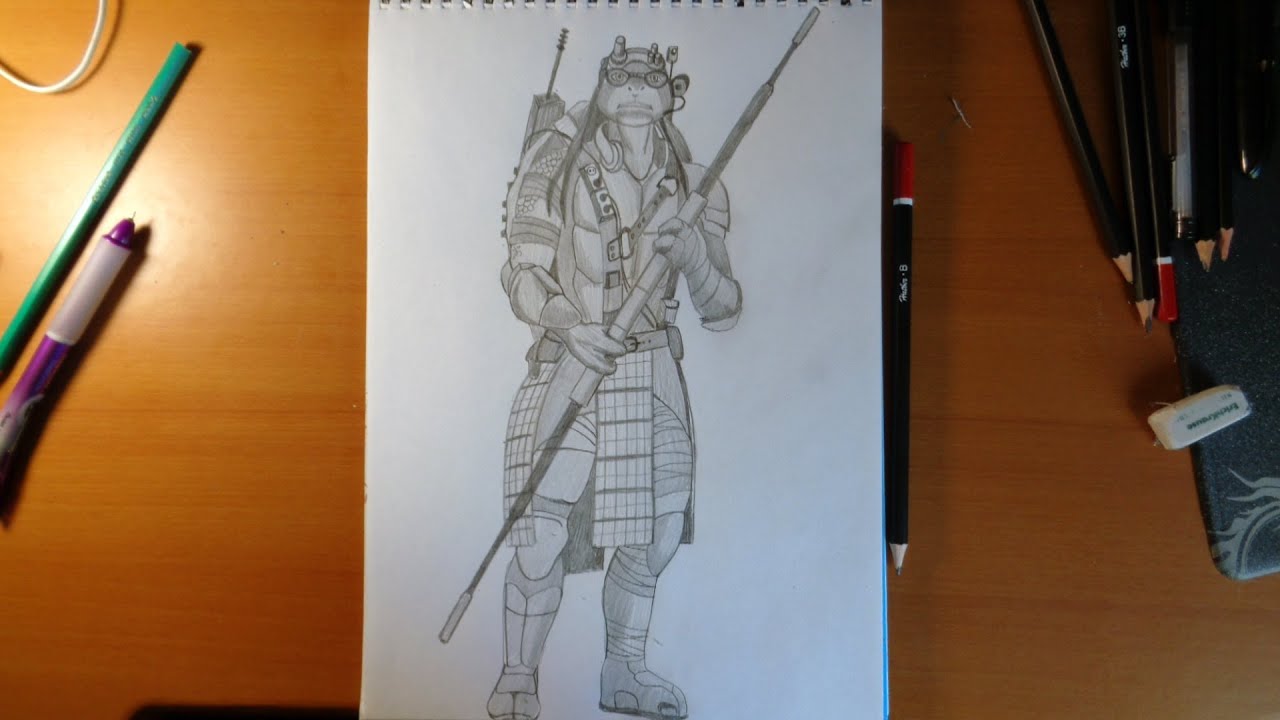 How to draw ninja turtles Donatello from movie 2014 - YouTube