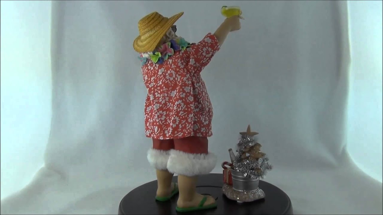 C7416 Happy Hour Beach Santa with Cocktails and Sand Tree Accessory ...