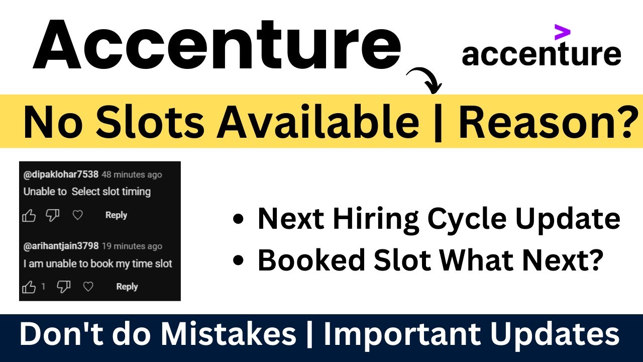 Accenture No Slots Available | Next Hiring Cycle Update | Don't do ...