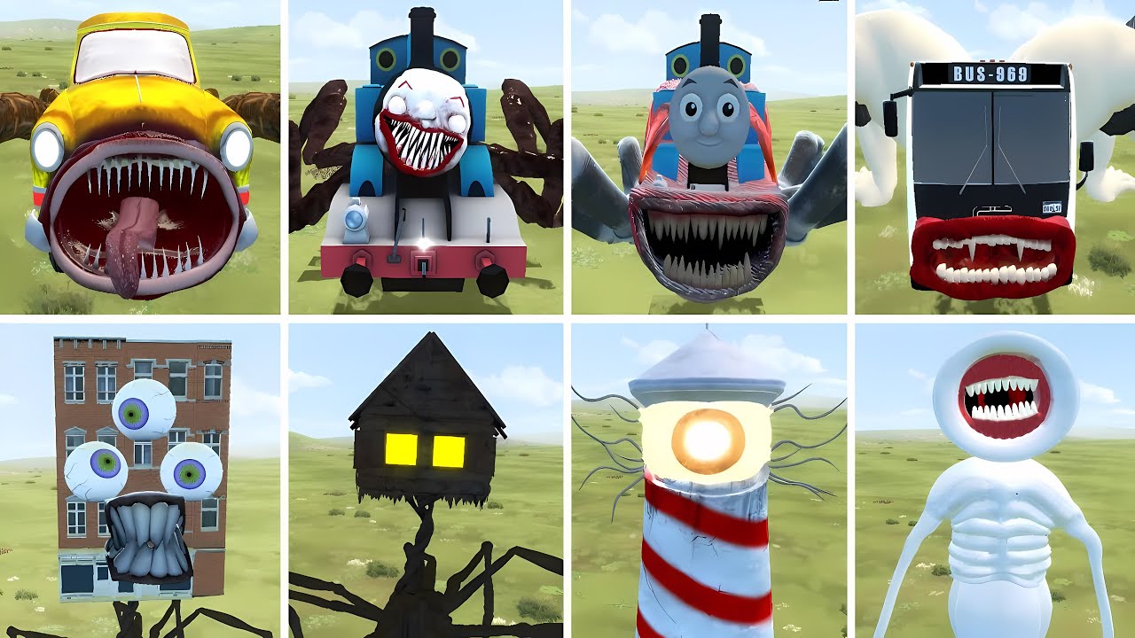 LIVING BUILD MONSTER,HOUSEHEAD,LIGHTHOUSE MONSTER,BUS EATER BUILDER ...
