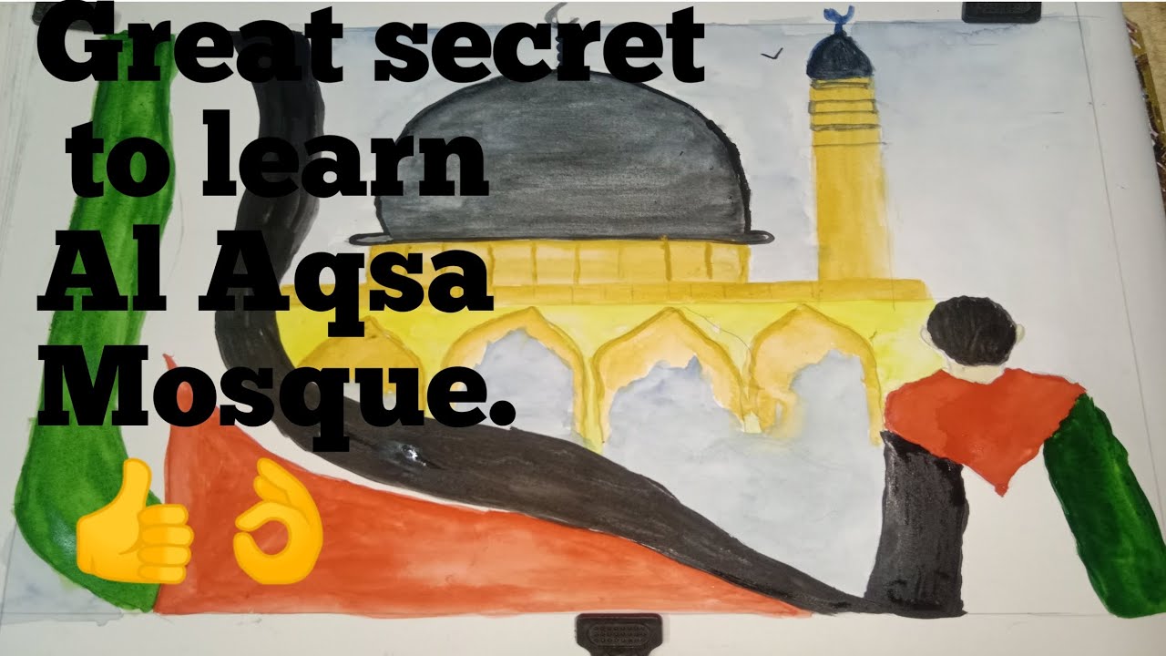 Free Palestinians Drawing 🇵🇸 Palestine.Masjid Al Aqsa Drawing For Water ...