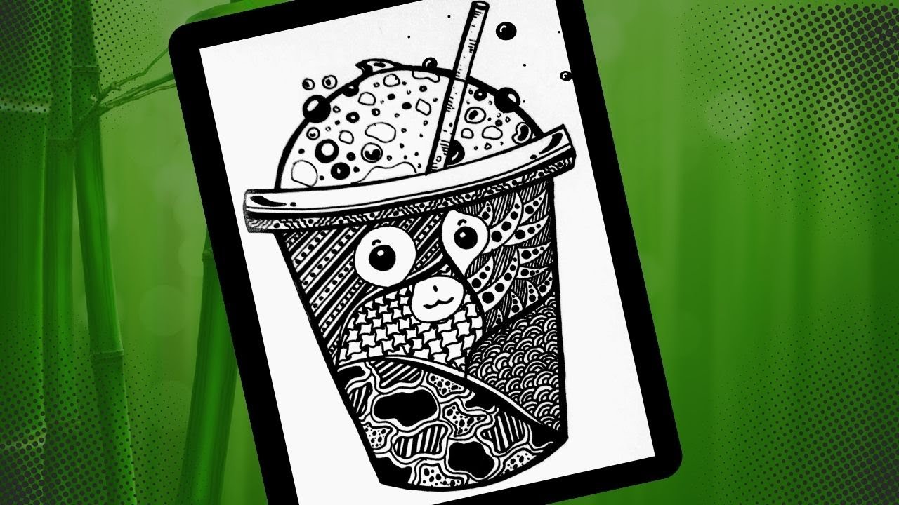 Easy zentangle Cute Sipper|Zentangle Art for beginners#mandala#cute # ...