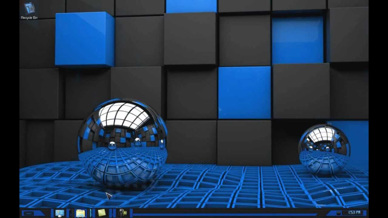 windows 7 theme blue line , tema linea azul - YouTube