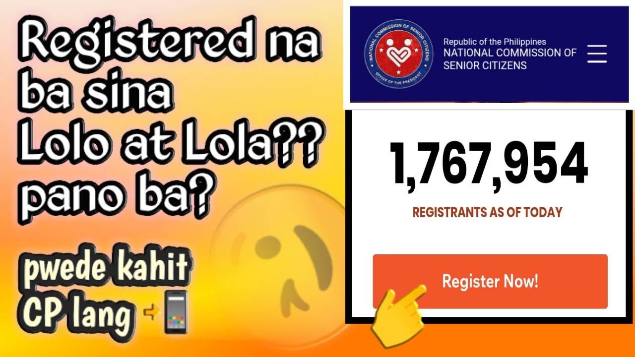 How to Register to NATIONAL COMMISSION OF SENIOR CITIZENS using phone ...