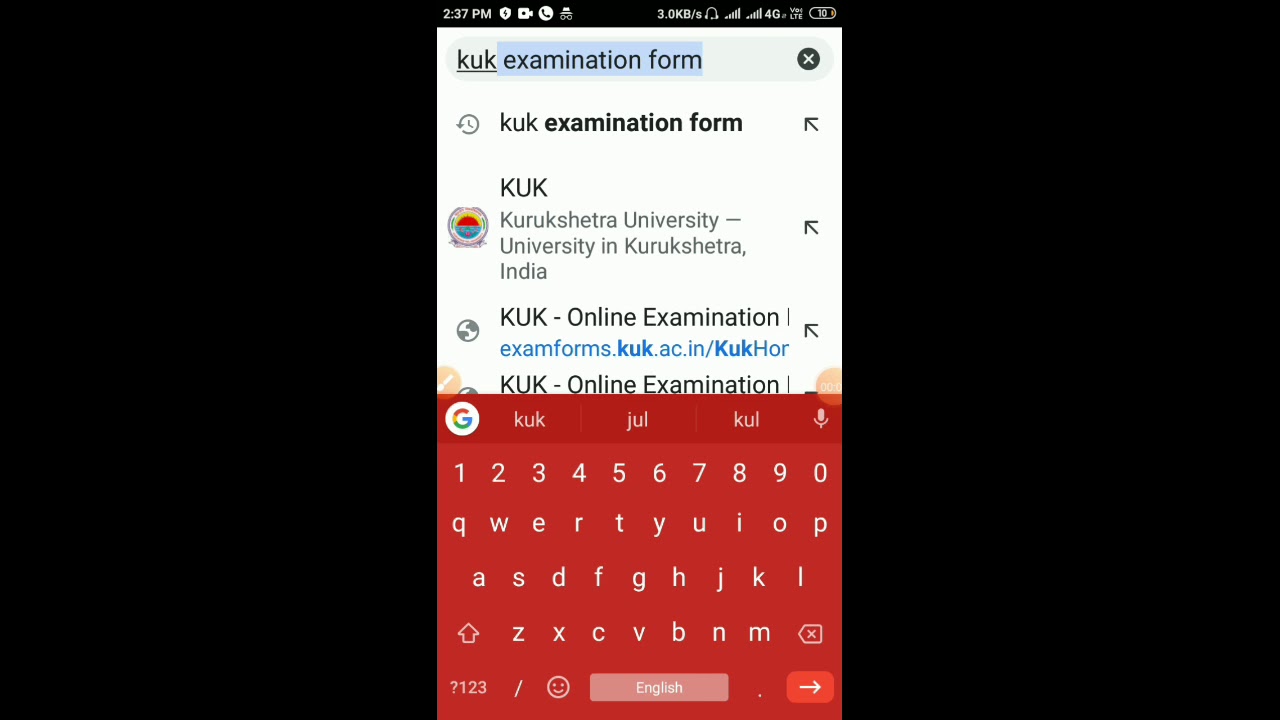 Kuk examination form fillup||wrong subject correction - YouTube