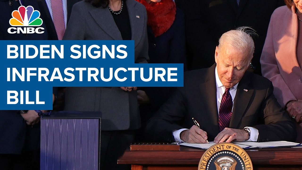President Joe Biden signs infrastructure bill - YouTube