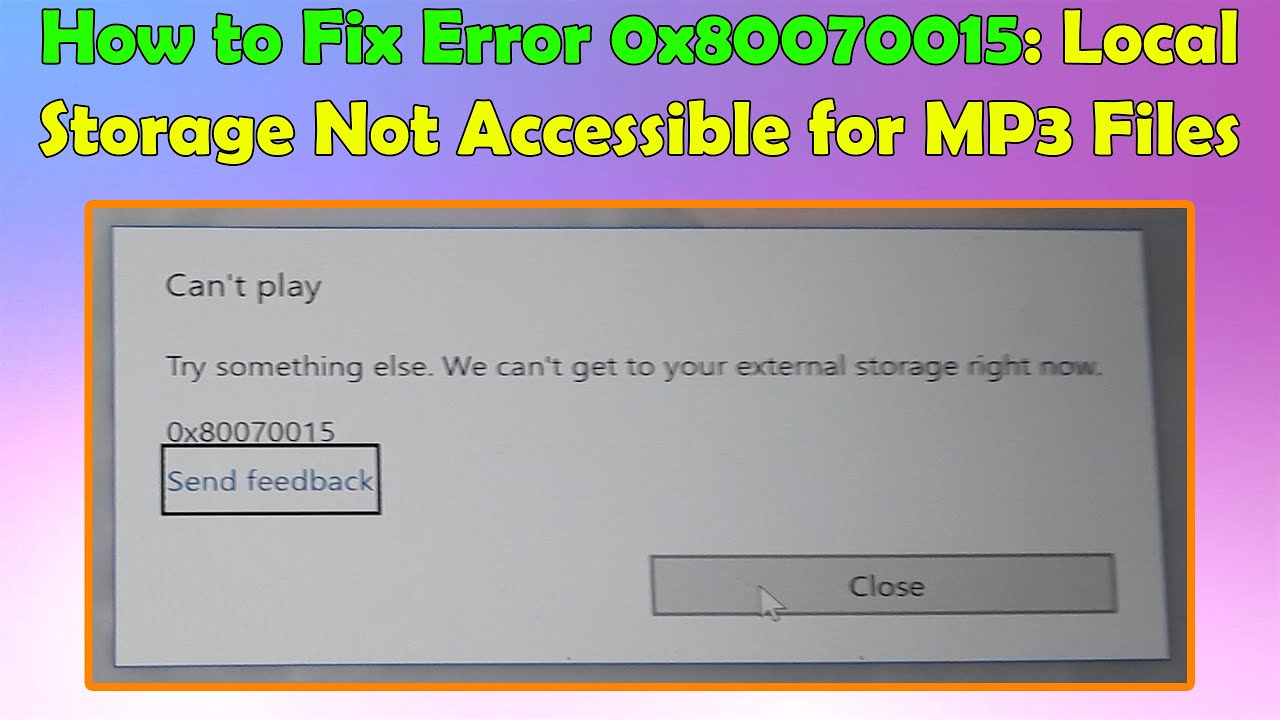 Error 0x80070015 Explained: MP3 File Won't Open on My Desktop - YouTube