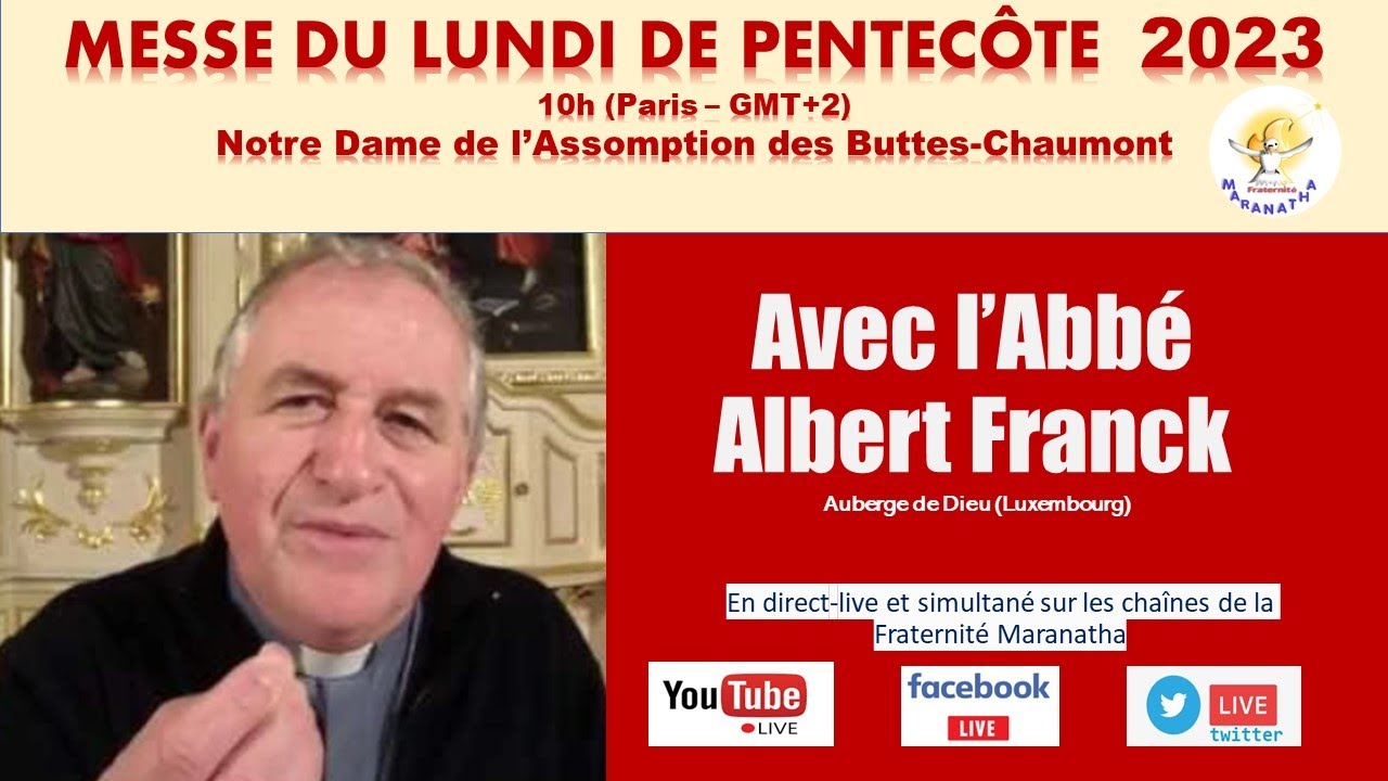 Abbé Albert Franck - Messe du Lundi de Pentecôte 2023 - YouTube
