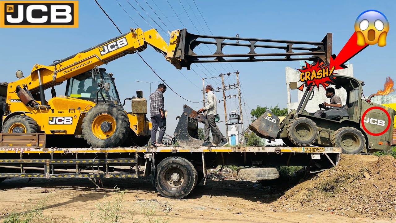 Jcb telehandler 530-110 unloading from trailer |Mini jcb |Jcb 155 skid ...