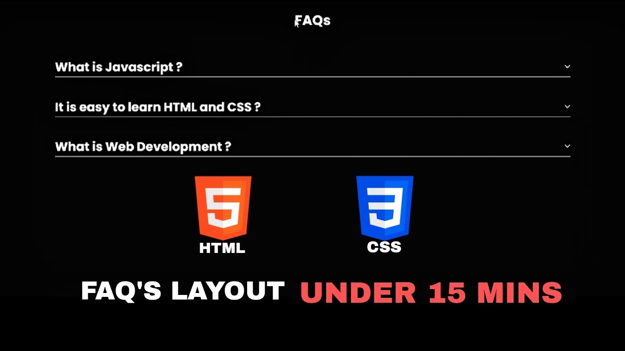 Build a Modern FAQ Page | HTML, CSS, JavaScript - YouTube