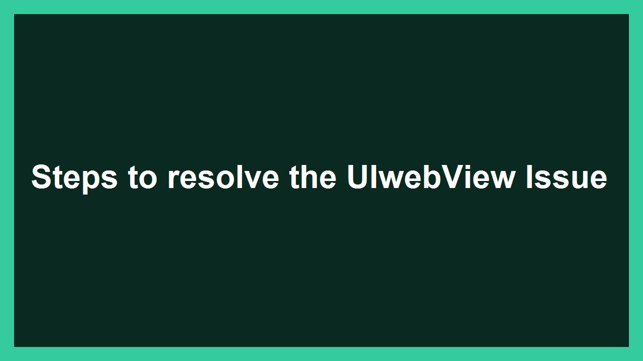 Steps to resolve the UIwebView Issue #UIwebView #ionic3 #appstoreissue ...