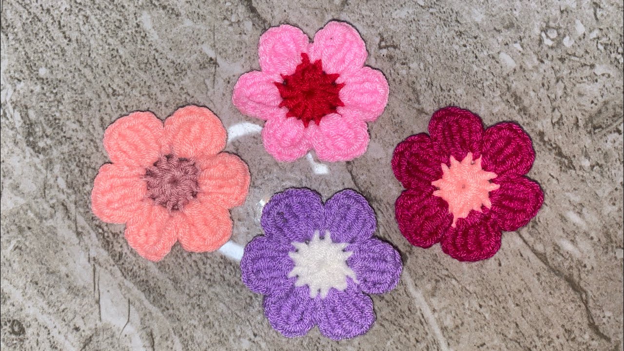 CROCHET FLOWER FOR BEGINNERS | easy pattern for beginners - YouTube