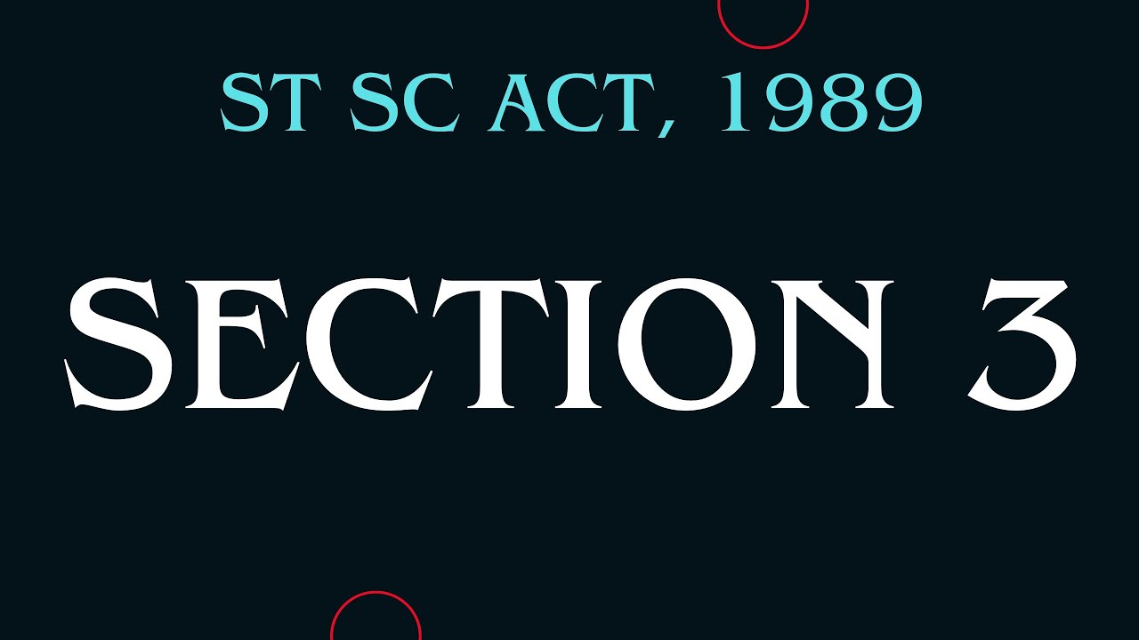 एसटी एससी एक्ट की धारा 3 ।। Section 3 of ST SC Act - YouTube