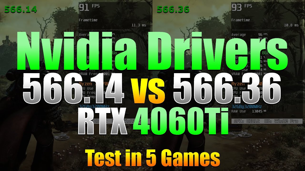 Nvidia Drivers - 566.14 vs 566.36 | RTX 4060Ti Test in 5 Games - YouTube