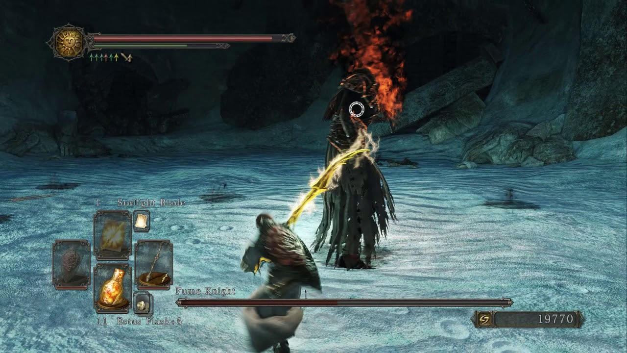 Dark Souls II Fume Knight Boss Fight - YouTube