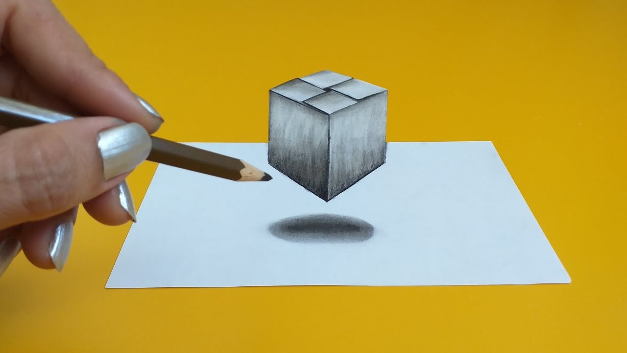 how to draw 3d | 3d drawing on paper for beginners - YouTube