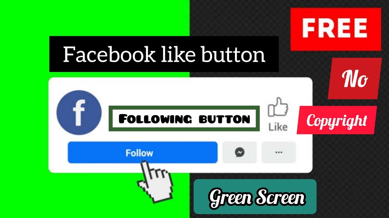 Facebook follow button green screen | No copyright green screen follow ...