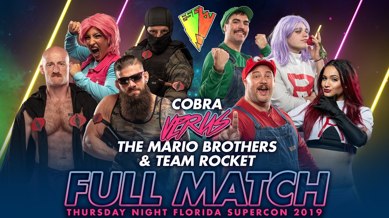TEAM COBRA Vs SUPER MARIO BROS & TEAM ROCKET! COSPLAY WRESTLING MATCH ...
