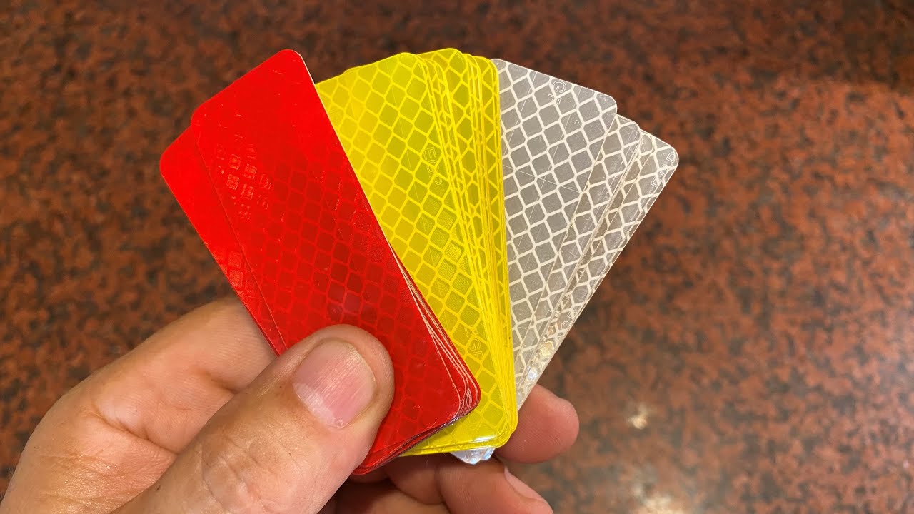 24-Pack of Adhesive Reflective Warning Stickers - YouTube