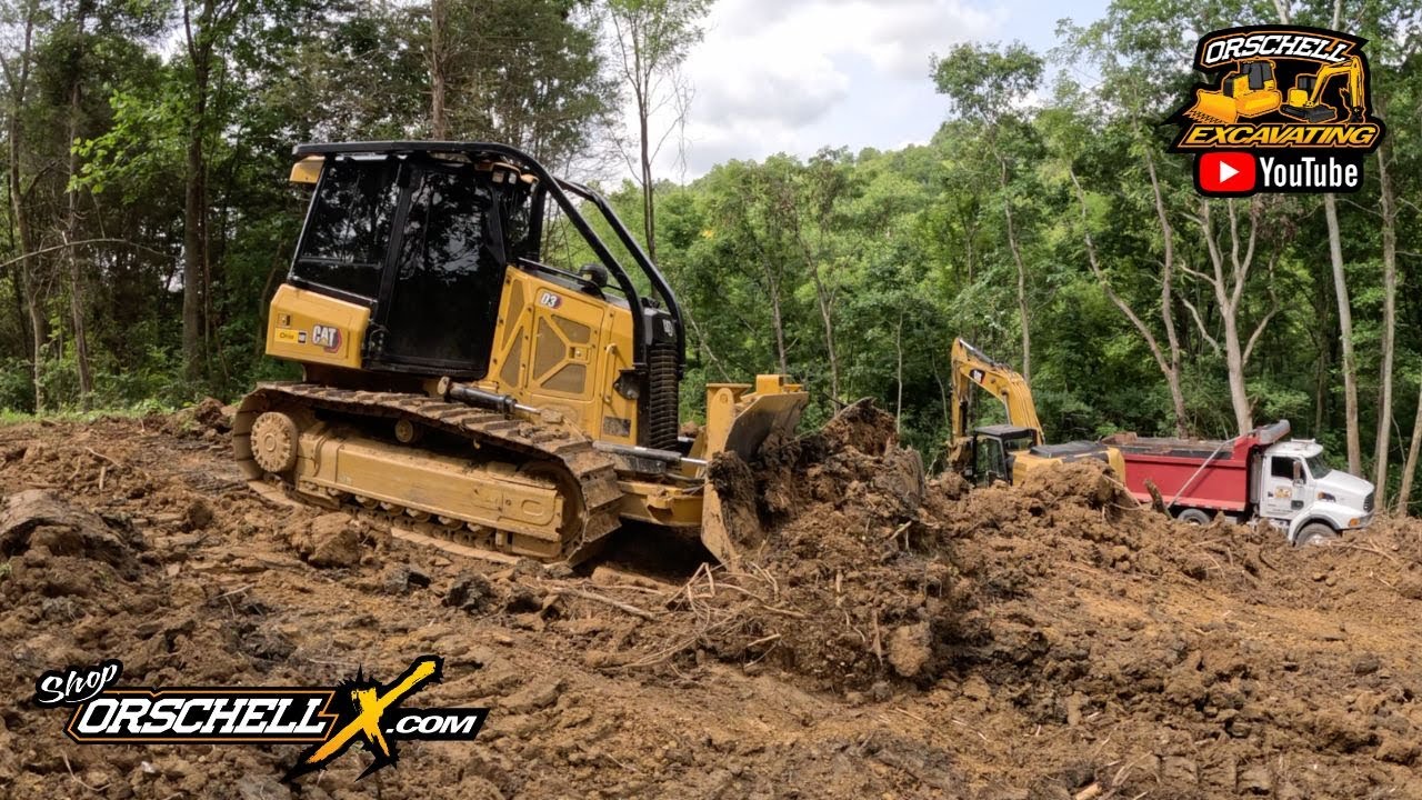 Extreme Road Building Excavation with the CAT Excavator CAT D3 Dozer ...
