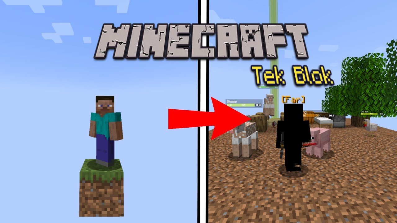 Minecraft AMA Tek Blok (Bölüm 1 belki.) - YouTube