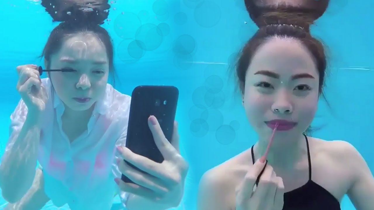 Viral Underwater Makeup Challenge - YouTube
