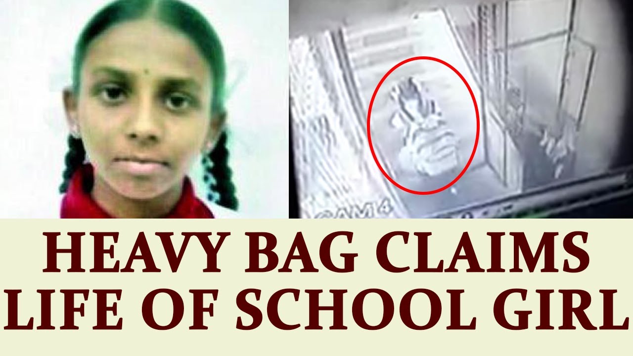 Girl collapse inside school after climbing stairs with heavy bag, Watch ...