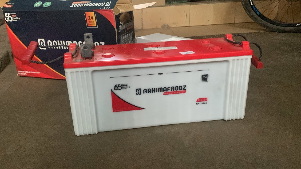 Rahimafrooz ITB100 tubular battery unboxing - YouTube