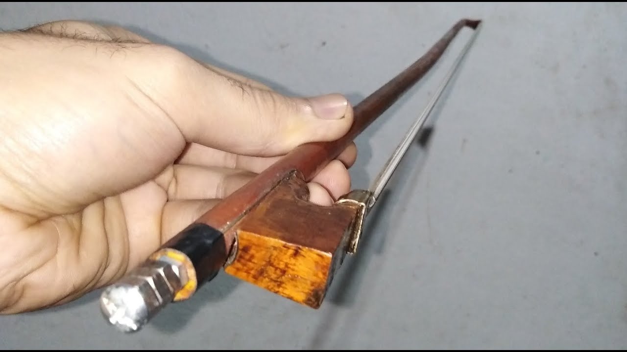 DIY 51 Gram Violin Bow From Broom Handle And Fishing Lin - YouTube